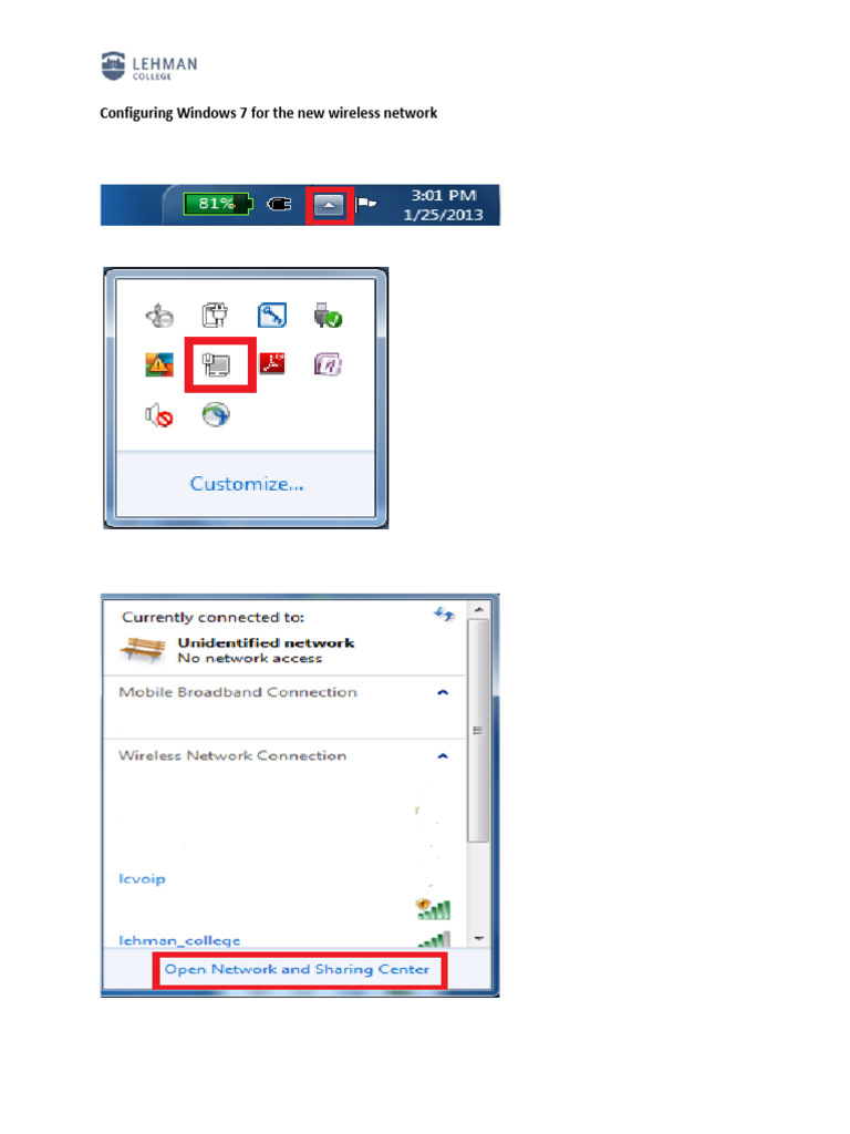 Configure Windows 7 for Wireless Access | PDF