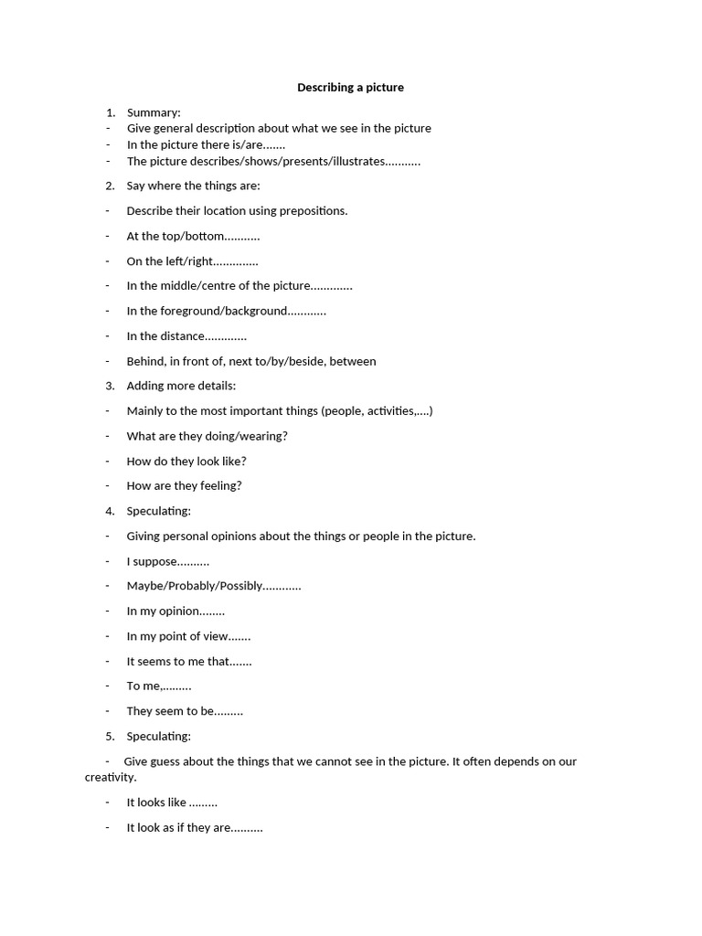 How to Describe a Picture Effectively | PDF