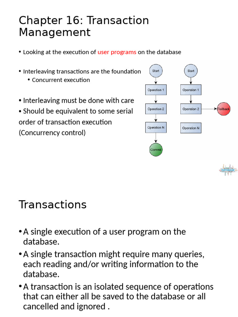 Chapter 16 Transaction Management | PDF | Database Transaction | Data Management