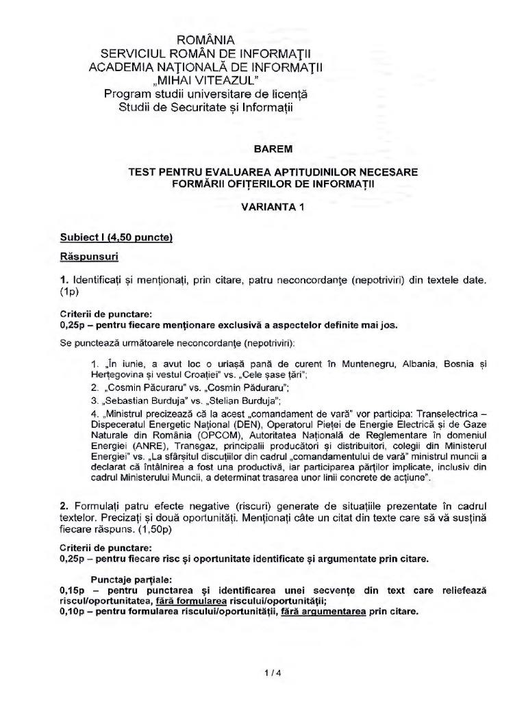 2024 Model Special Securit Info Barem | PDF