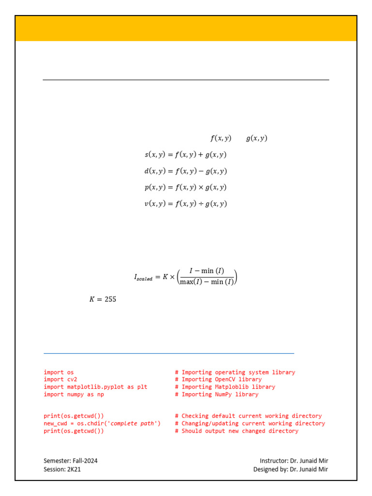 Digital Image Processing Lab: Operations | PDF | Multiplication | Imaging
