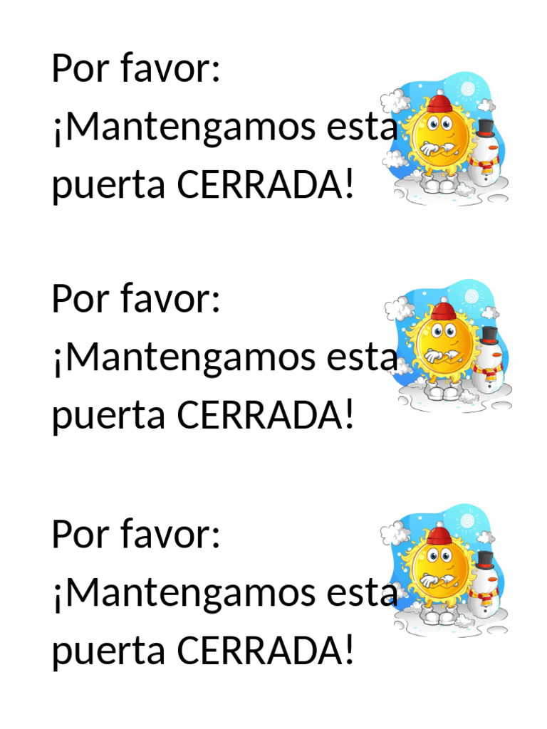 Instrucciones para mantener puerta cerrada | PDF
