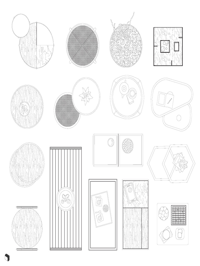 Cad Furniture Coffeetables Topview | PDF