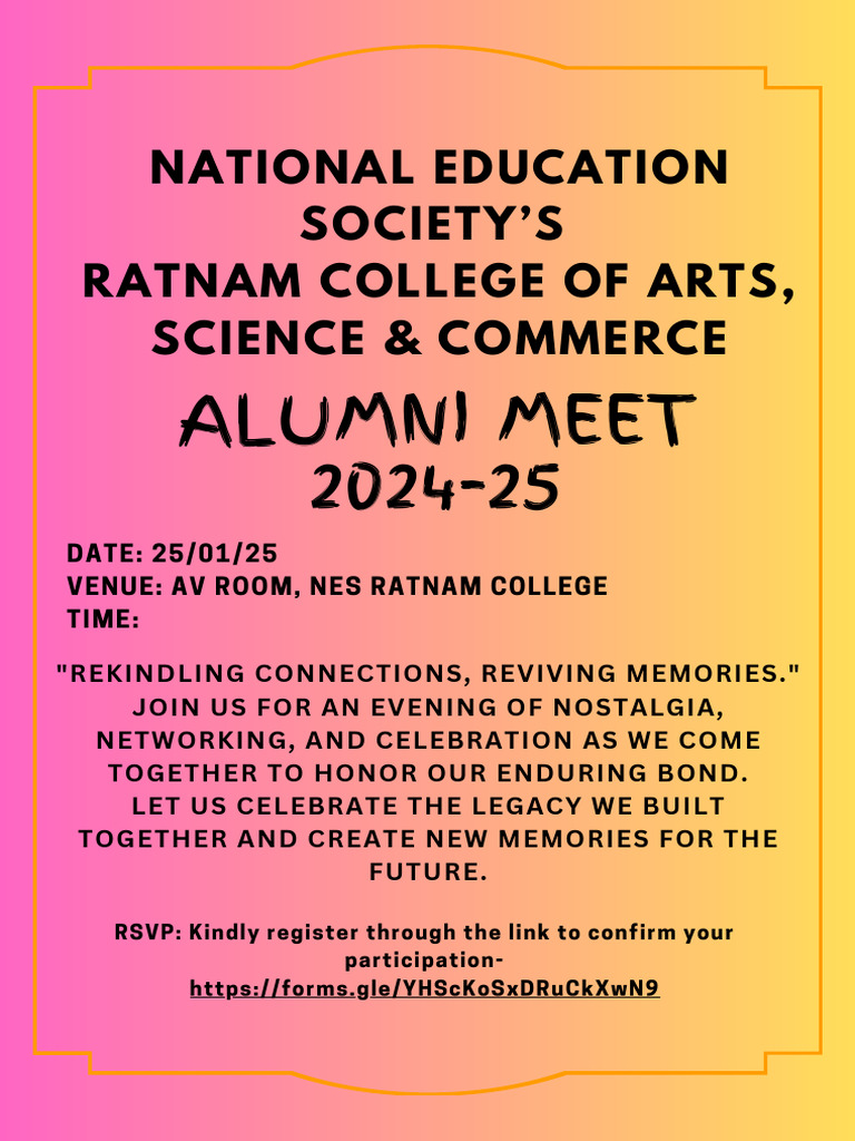 Alumni Meet 2024-25 at Ratnam College | PDF