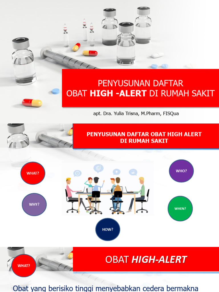 Materi 2 Penyusunan Daftar Obat High Alert Di RS-Hisfarsi DKI 3 Maret ...