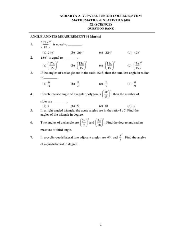 Maths Q.bank (Merged) | PDF
