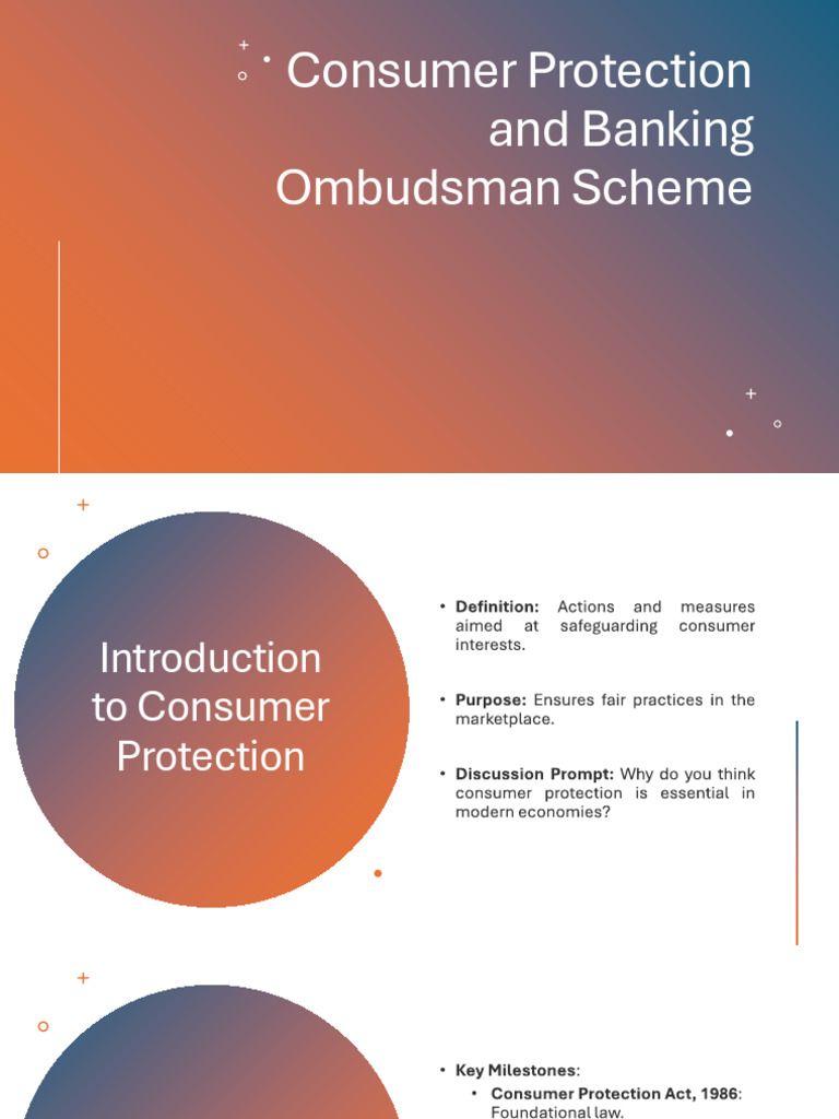 Consumer Protection and Banking Ombudsman Scheme | PDF | Legal ...