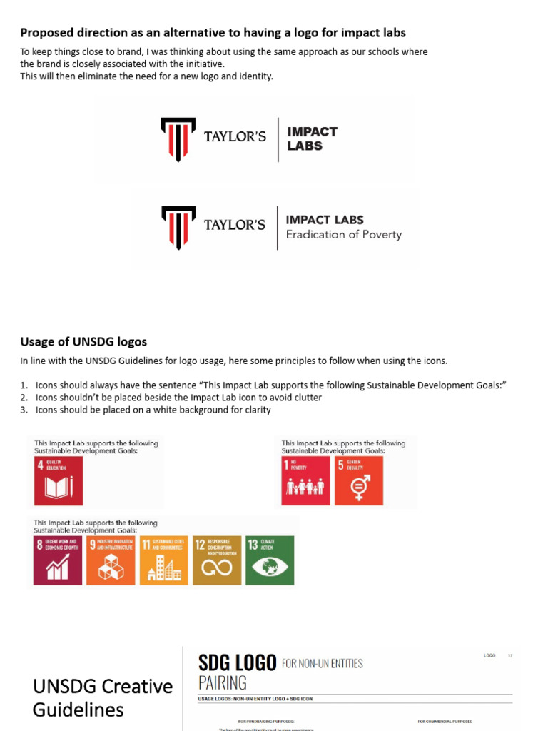 UNSDG Logo Usage Guidelines for Impact Labs | PDF