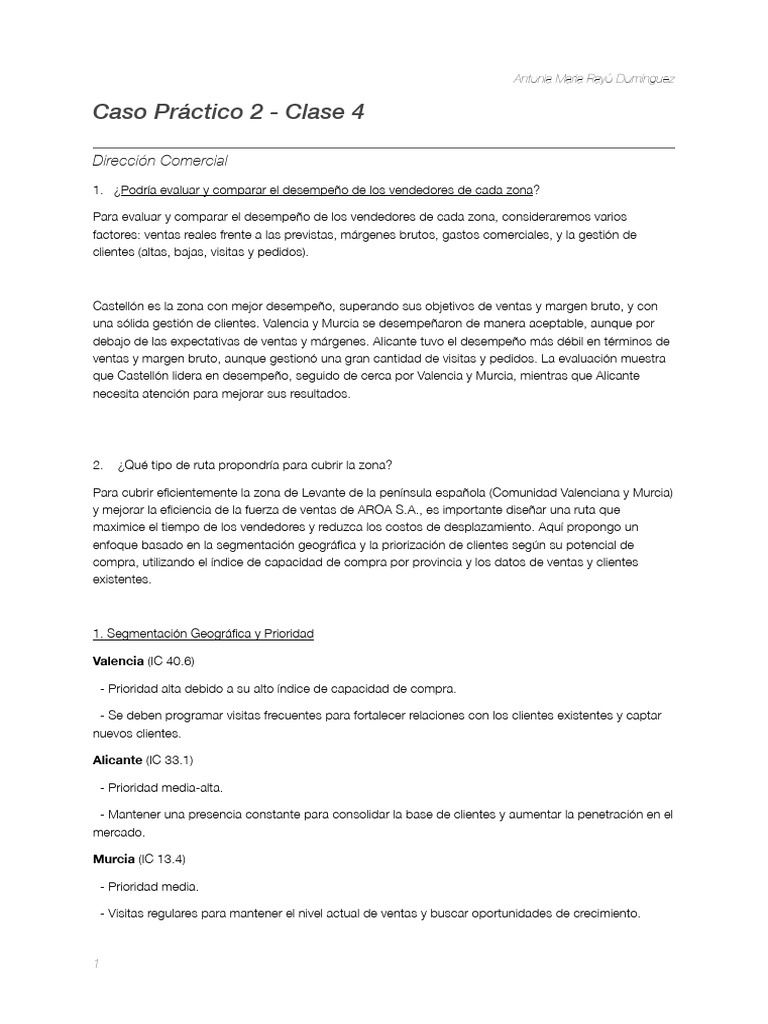 Caso PrÃ¡ctico 2 - Clase 4 2 | PDF | Gestión de la relación con el cliente | Economias