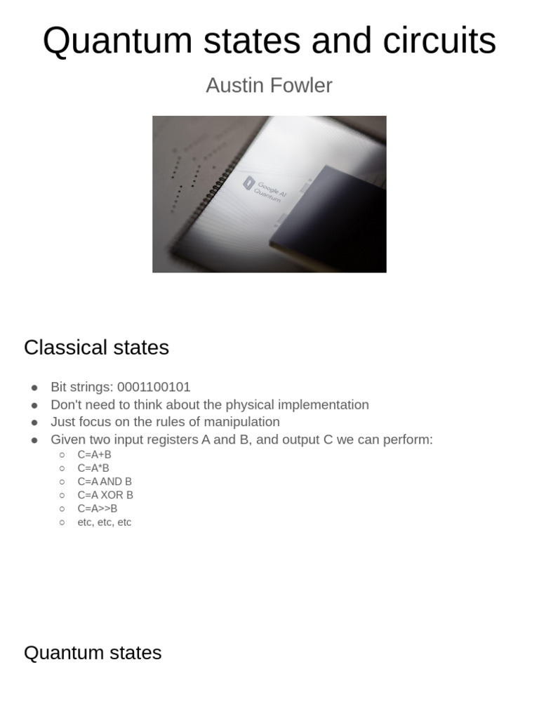 Quantum States and Circuits Guide | PDF