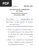 BCOS-185 Entrepreneurship Assignment 2025 | PDF | Entrepreneurship
