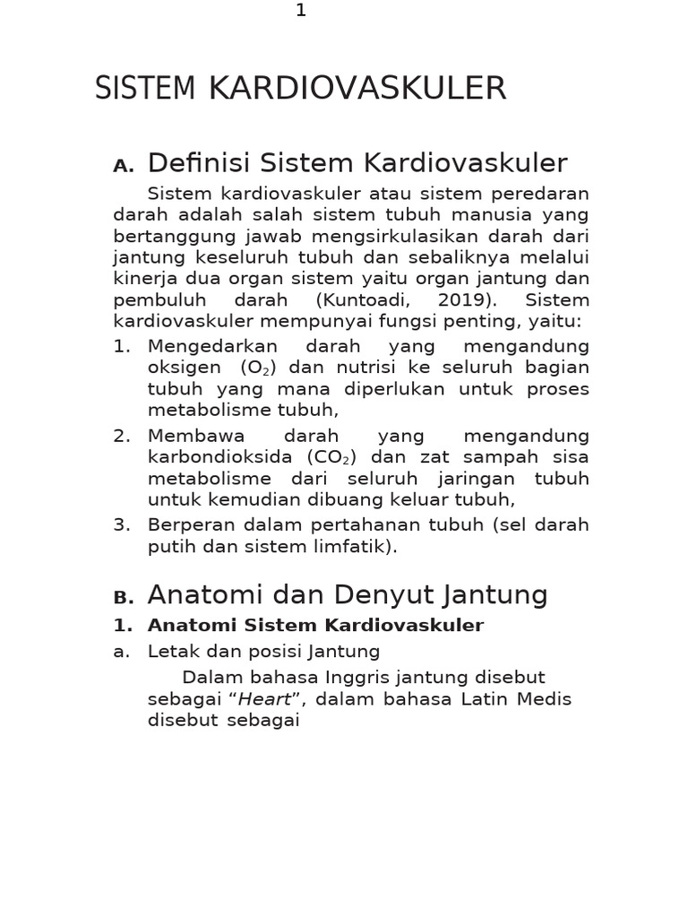 Sistem Kardiovaskuler: Fungsi dan Anatomi | PDF