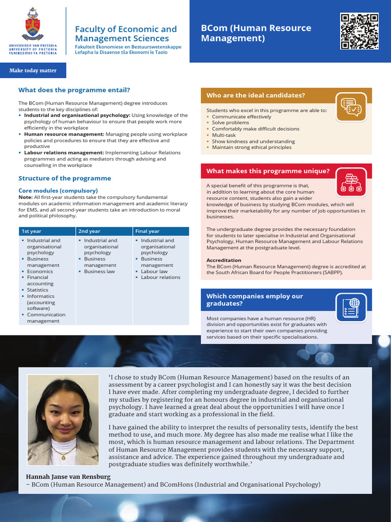 BCom in Human Resource Management Overview | PDF | Human Resource Management | Human Resources