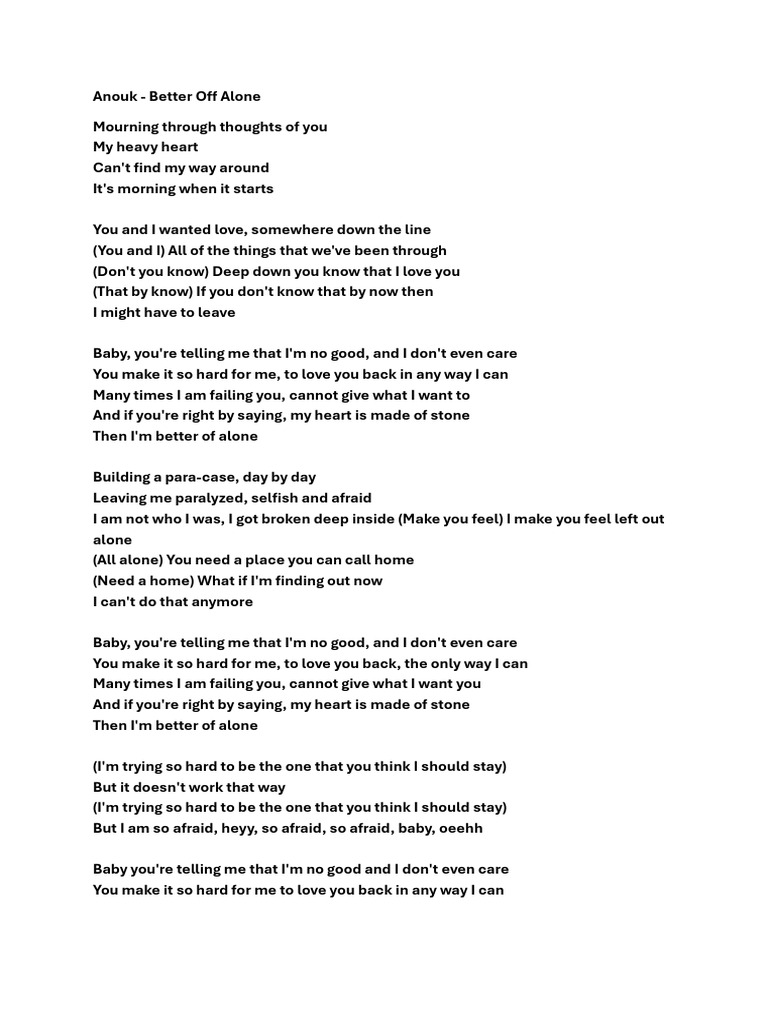 Anouk - Better of Alone | PDF