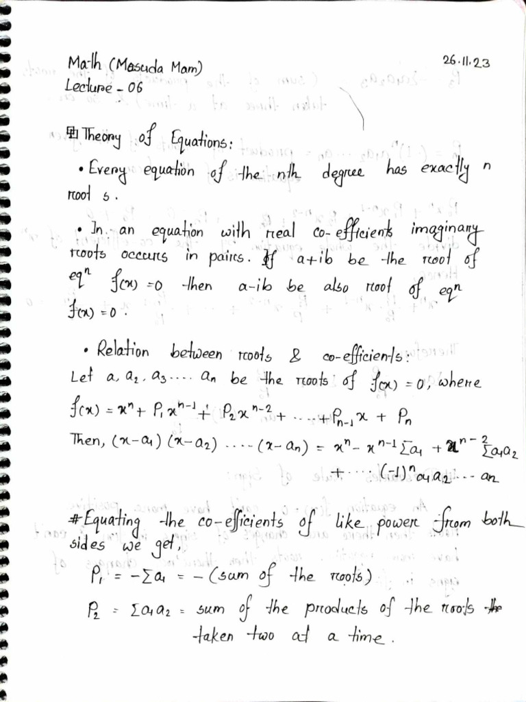 Theory of Equation | PDF