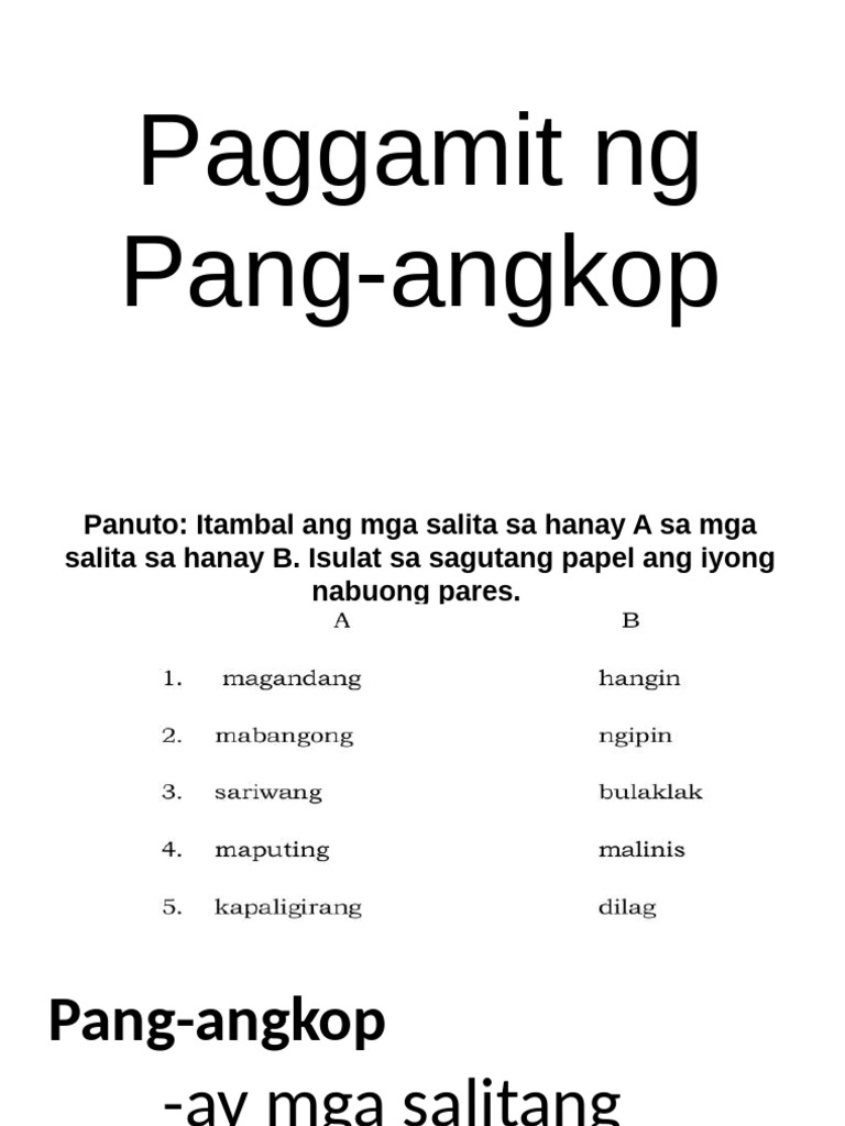 Pang-Angkop 3RD W5 Q3 | PDF