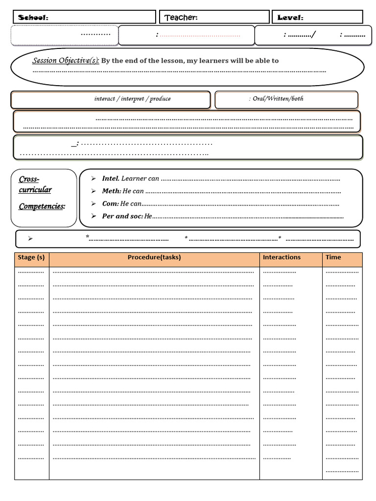 lesson-plan-sample-1-1 | PDF | Learning | Cognition