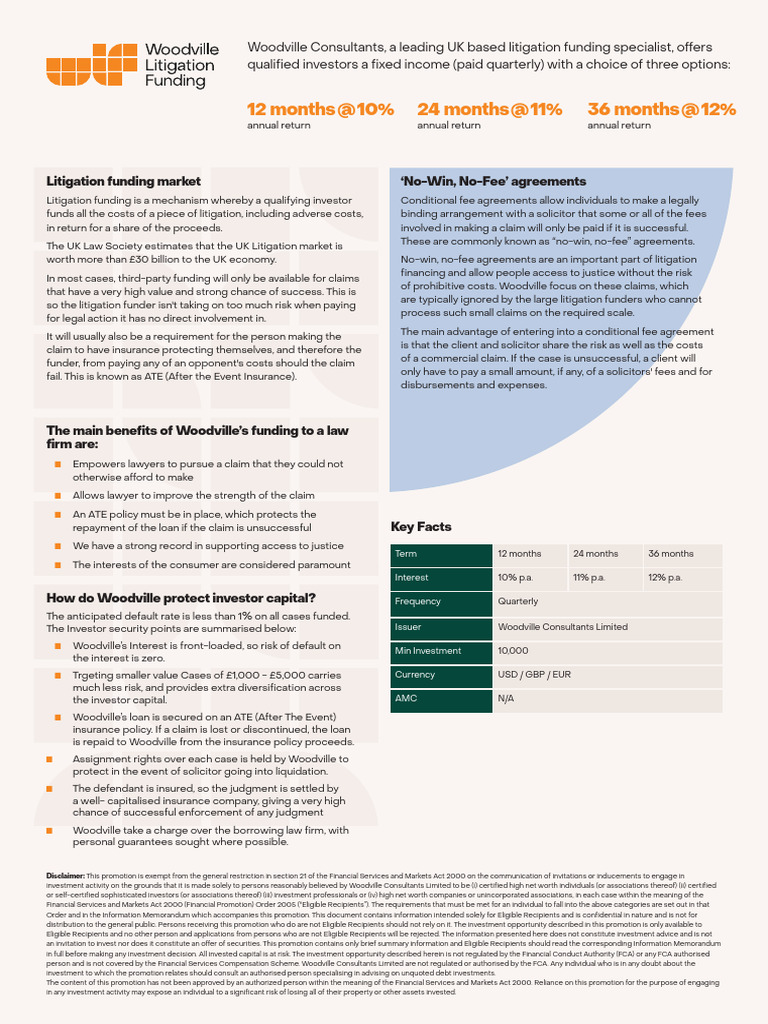 Woodville Consultants One Pager | PDF | Interest | Insurance