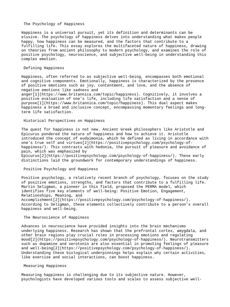 The Psychology of Happiness | PDF | Happiness | Positive Psychology