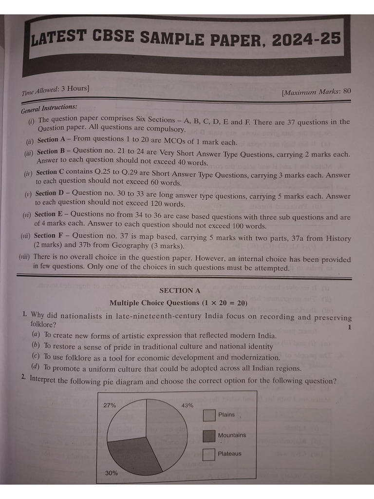 S.sci Sample Paper-V | PDF