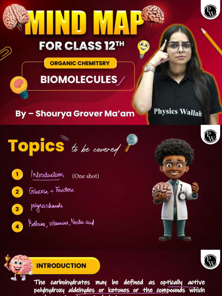 Biomolecules - Class Notes - Class 12th Mind Map Series | PDF