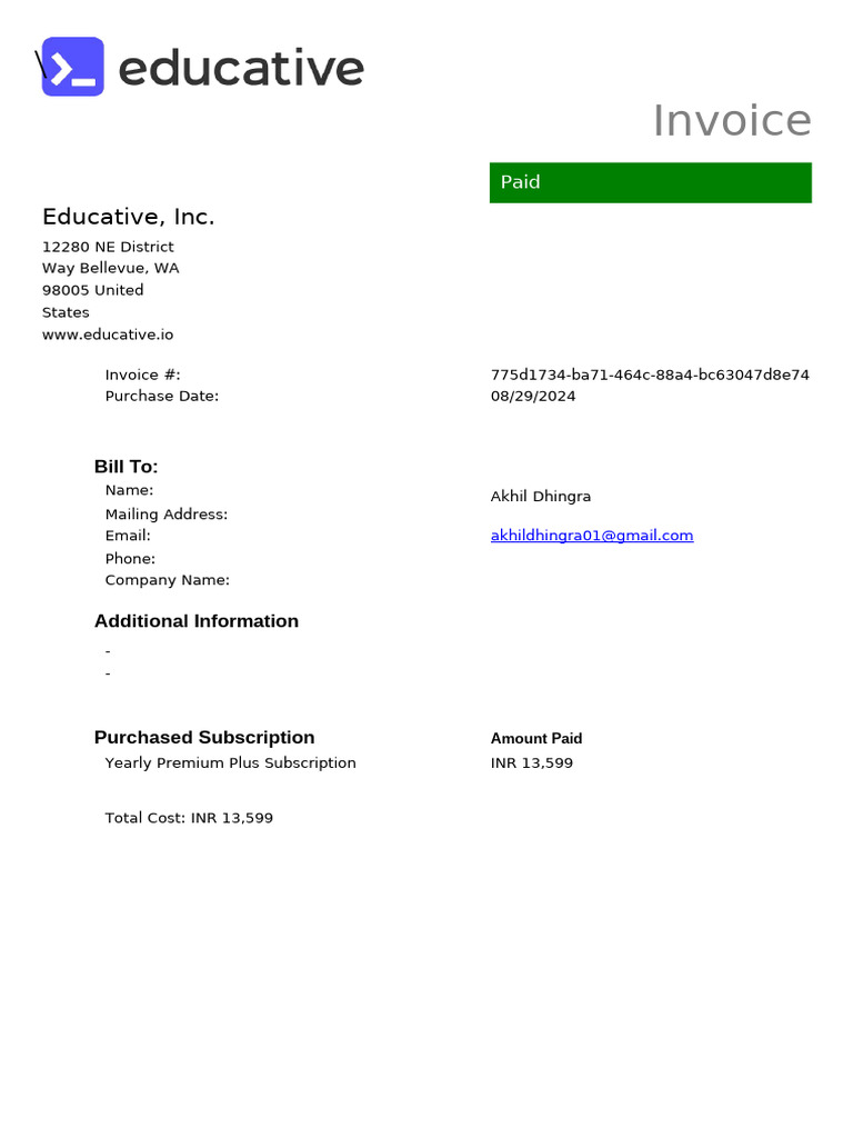 Akhil Educative Subscription | PDF