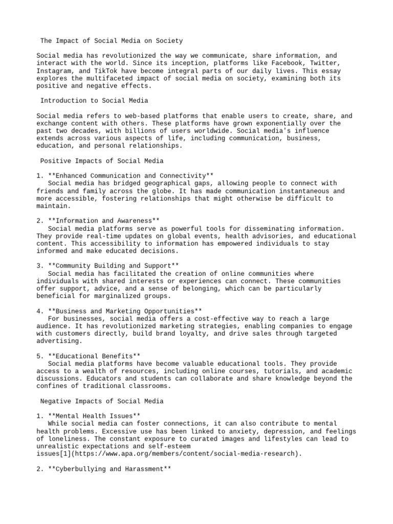 Social Media's Impact on Society | PDF | Social Media | Popular Culture ...