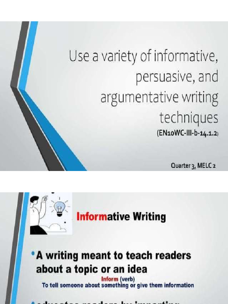 About Uses of Varieties of Informative, Persuasive, Argumentative ...