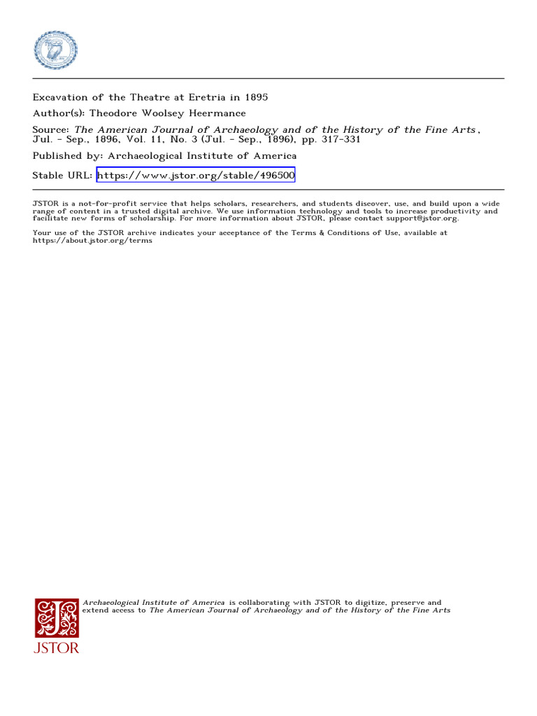 Heermance-ExcavationTheatreEretria-1896 | PDF