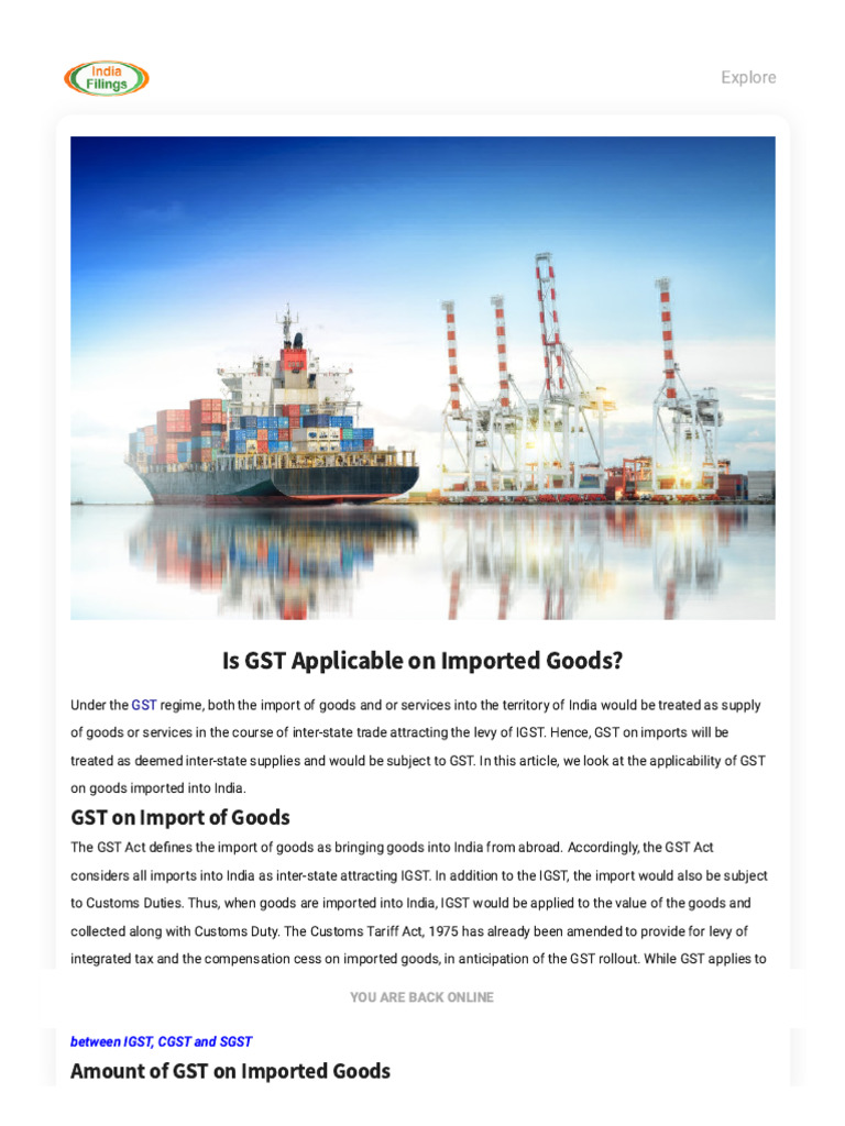 GST on Imported Goods in India | PDF | Taxes | Customs