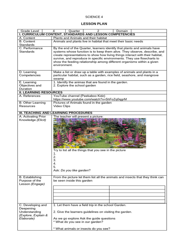 Lesson Plan Science 4 Matatag Class B Jazz | PDF | Learning | Lesson Plan