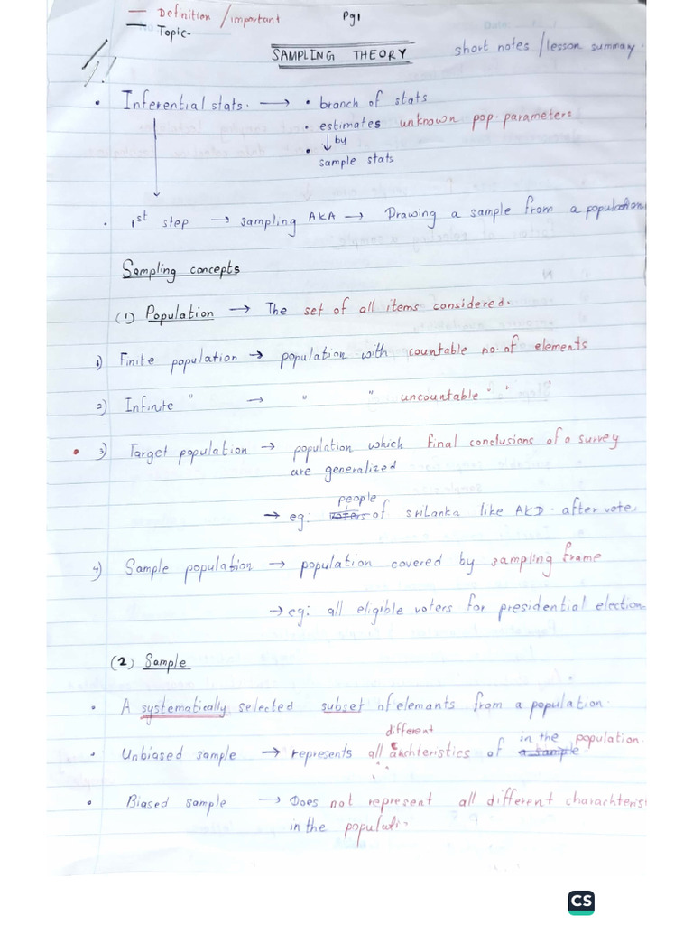 Sampling Theory - Summary | PDF