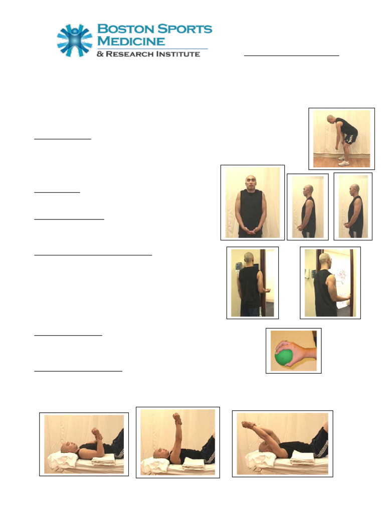 Shoulder Exercise Descriptions For Protocols | PDF | Anatomical Terms Of Motion | Elbow