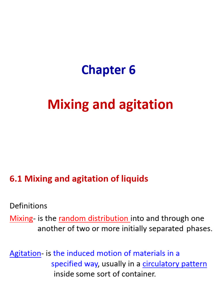 Liquid Mixing and Agitation Techniques | PDF | Vortices | Reynolds Number