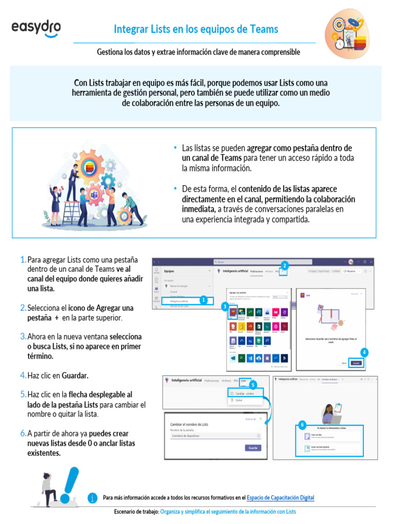 01.4 Infografía Integrar Lists en Los Equipos de Teams | PDF | Informática
