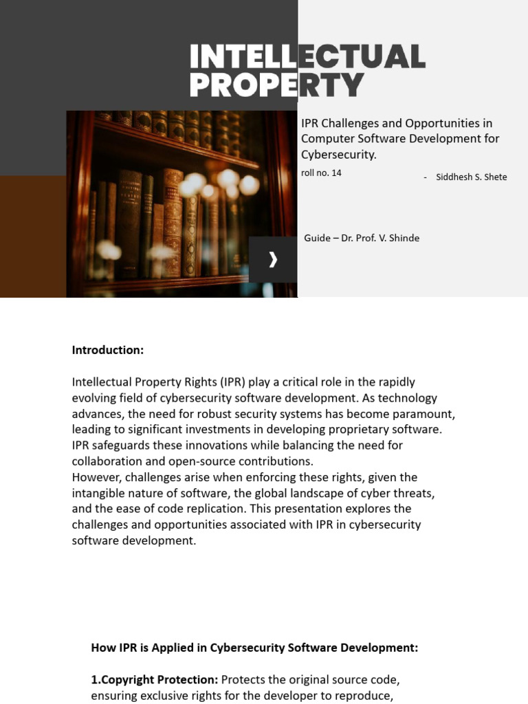 IPR Challenges and Opportunities in Computer Software Development For ...