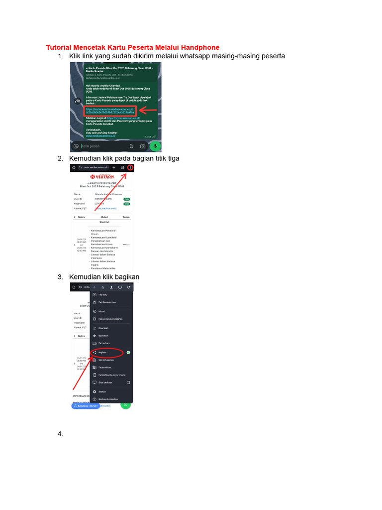 Tutorial Mencetak Kartu Peserta | PDF