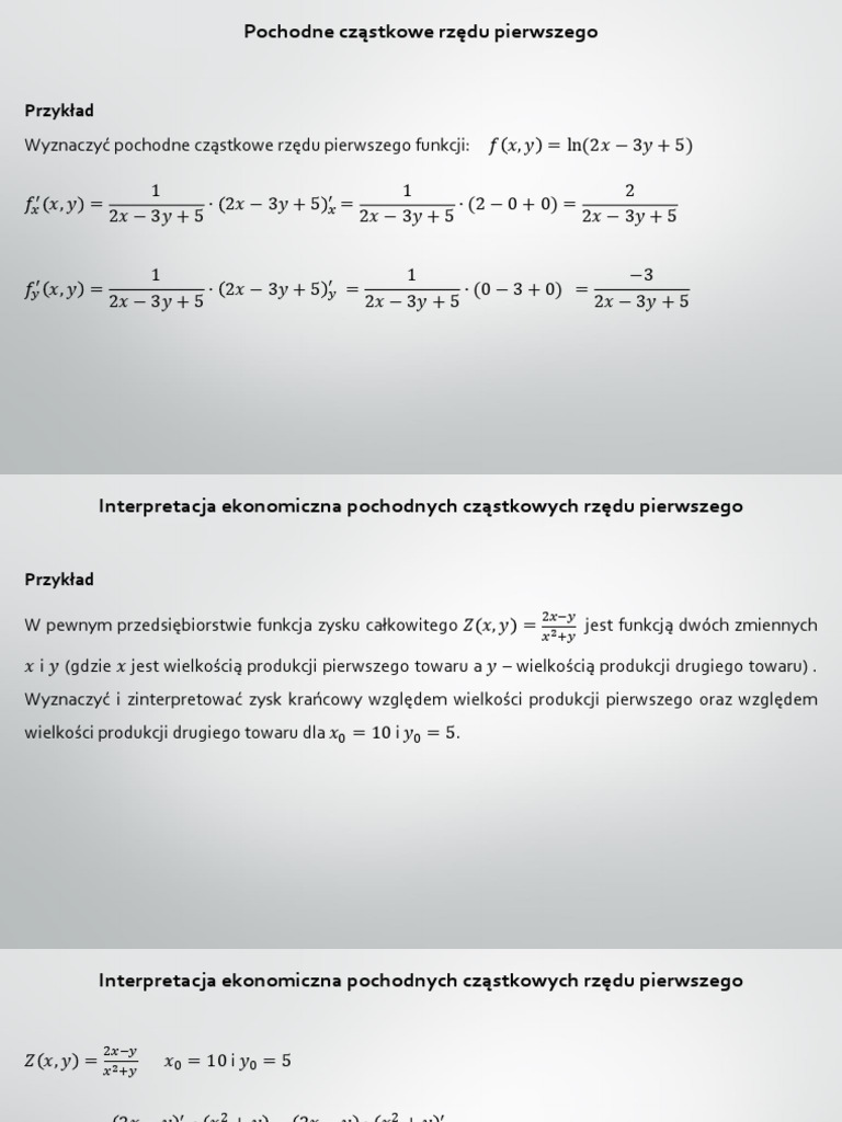 Funkcje Dwóch Zmiennych - Przykłady | PDF