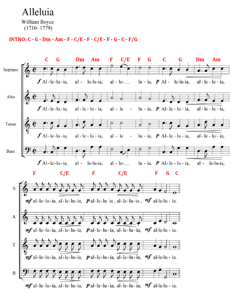 Alleluia - William Boyce | PDF