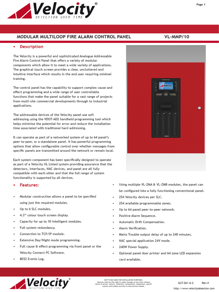 VL-MMP-10 fire alarm control panel (english) | PDF | Mains Electricity ...