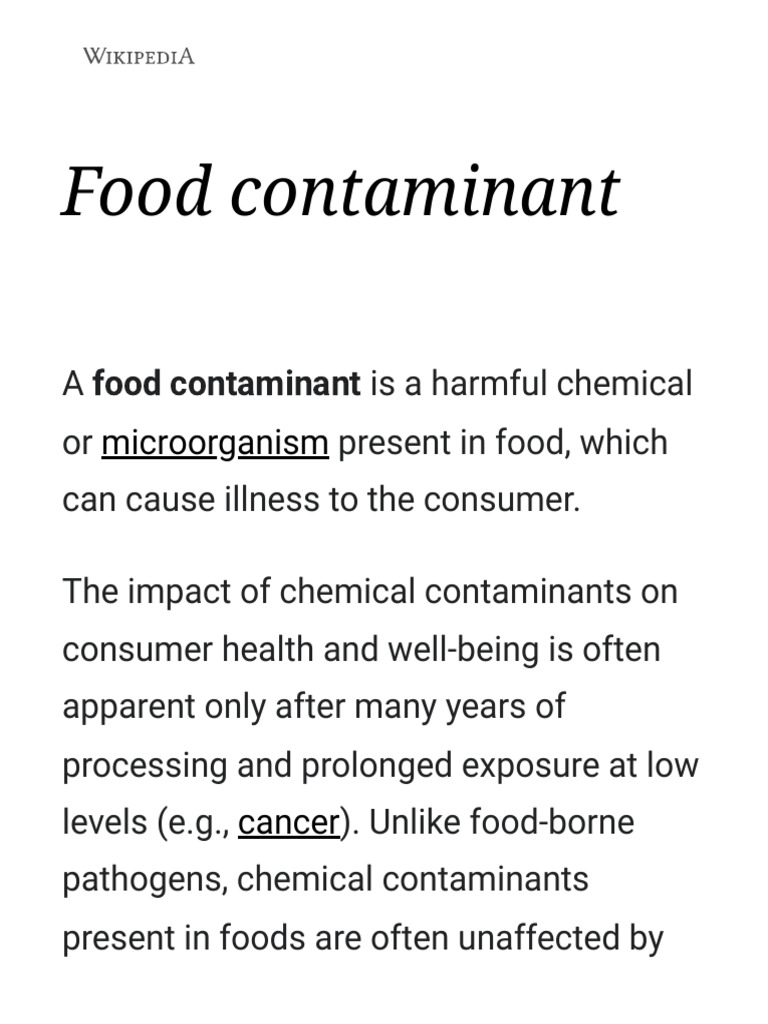 Understanding Food Contaminants | PDF
