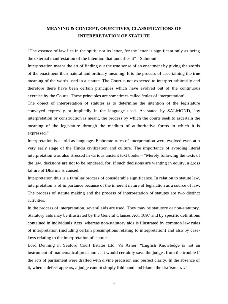 Meaning, Objectives and Classification of Interpretation | PDF | Statutory Interpretation | Repeal