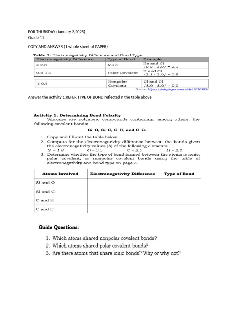 Grade 11 Science | PDF