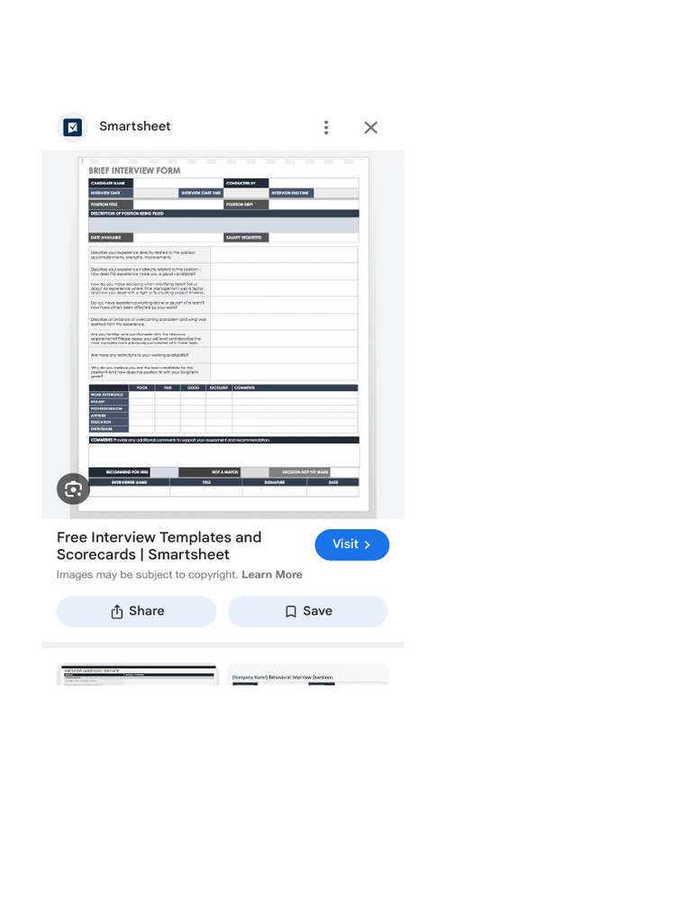 Interview Templates & Scorecards | PDF