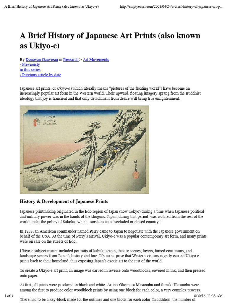 History of Ukiyo-e Art Prints | PDF | Ukiyo E | Communication Design