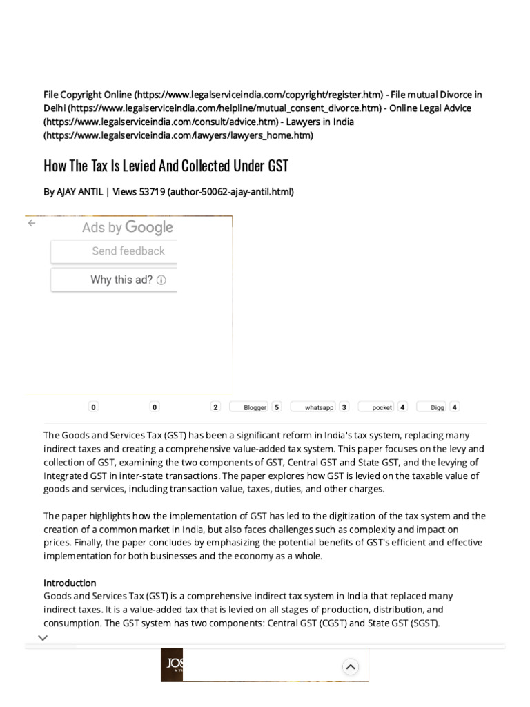How The Tax Is Levied and Collected Under GST | PDF | Taxes | Payments