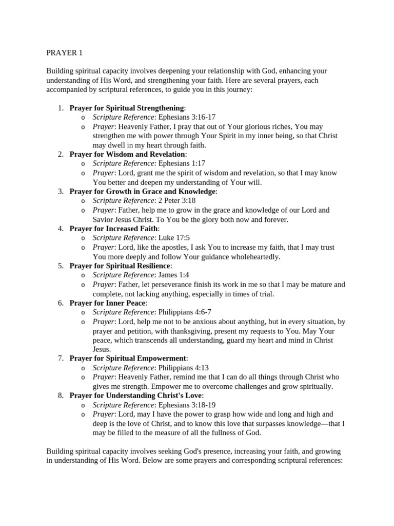 Building Spiritual Capacity | PDF | Prayer | Jesus