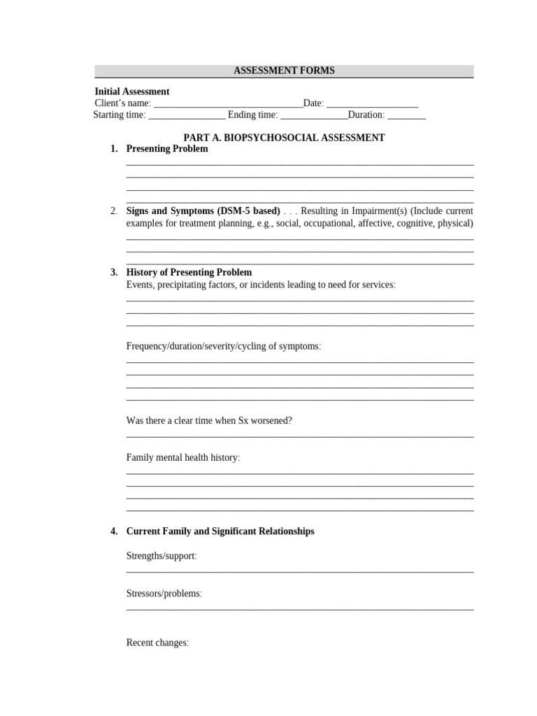 Clinical Assessment Forms | PDF | Major Depressive Disorder | Substance ...