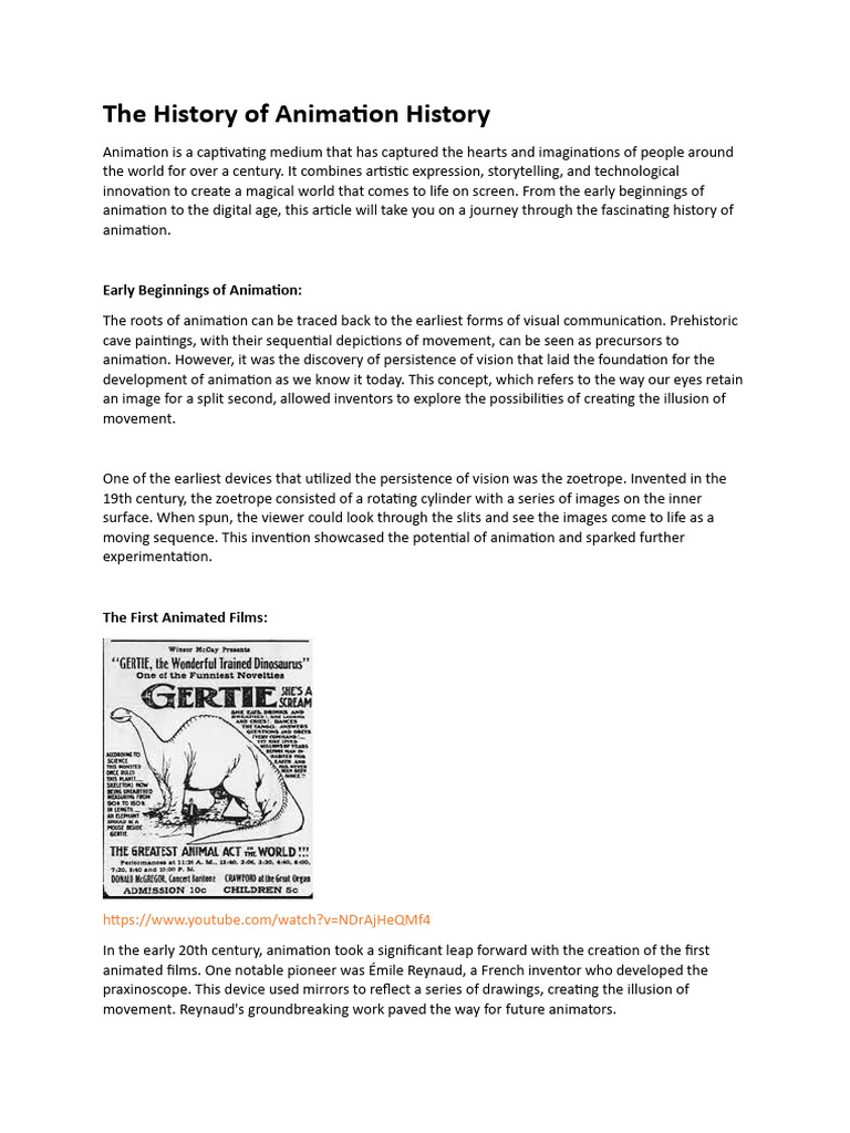 The History of Animation History | PDF | Animation | Anime