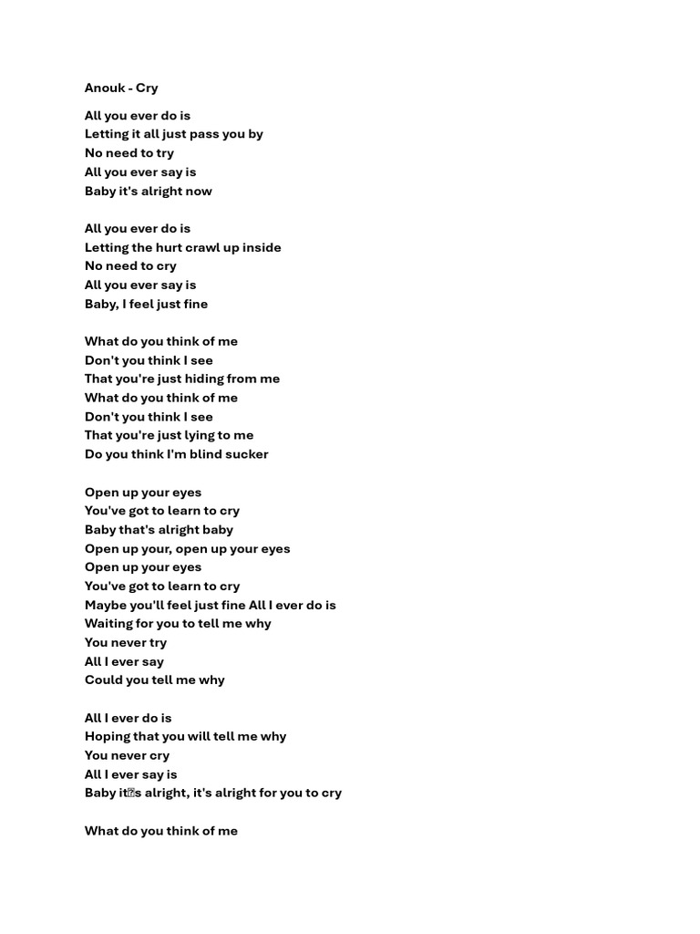 Anouk - Cry | PDF